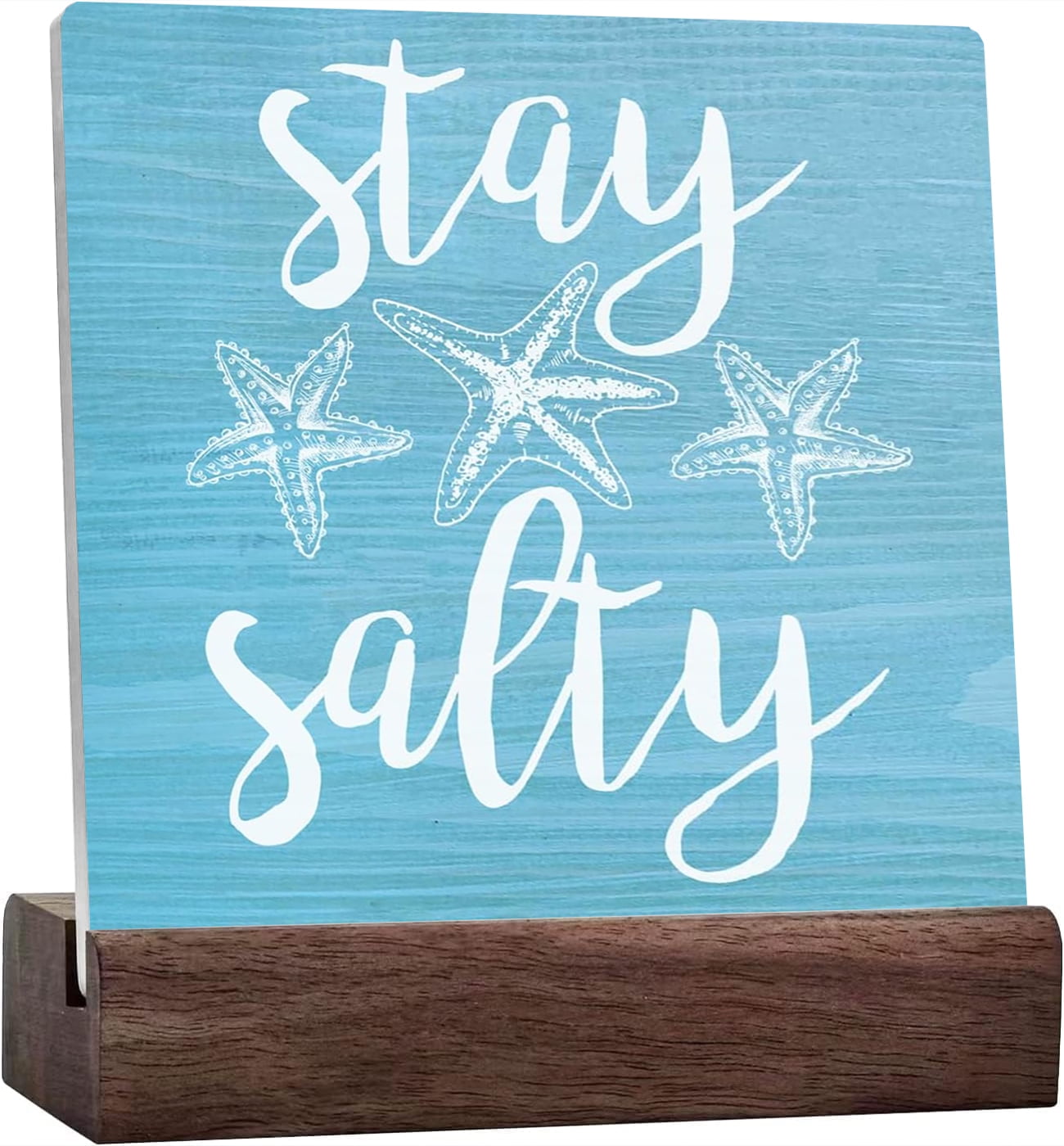 Ceramic Sign 4x4 Inch Beach Decor Stay Salty Starfish Decor Beach Decor ...