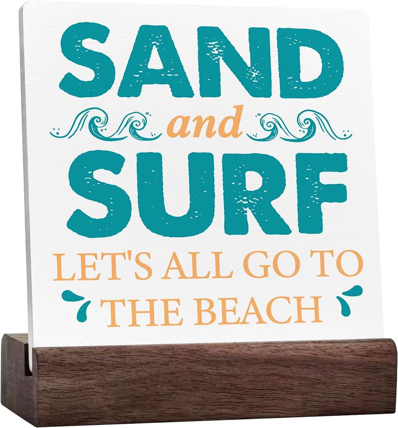 Ceramic Sign 4x4 Inch Beach Ceramic Plaque Sign Beach House Decor Sand ...
