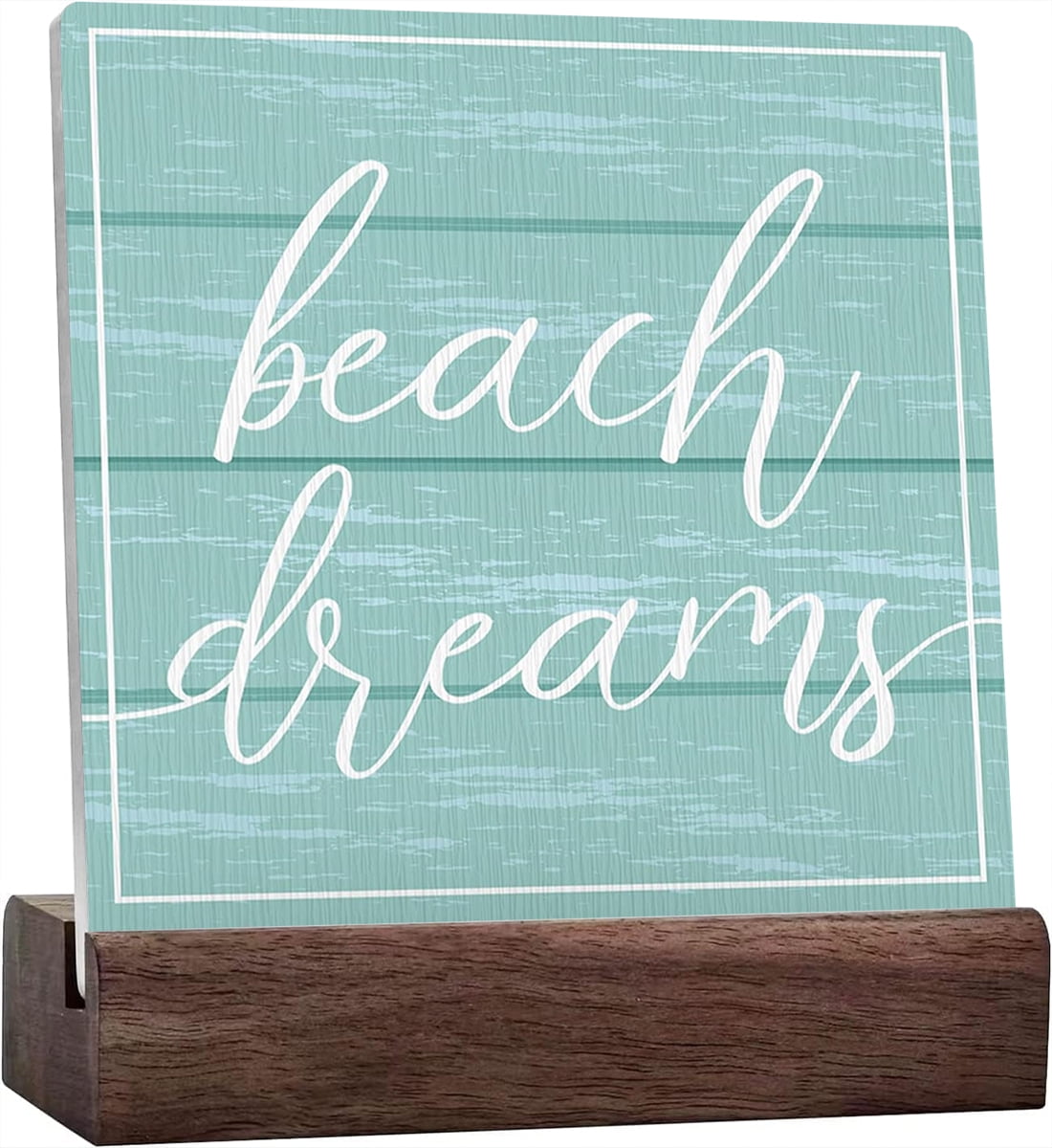 Ceramic Sign 4x4 Inch Beach Signs Beach House Decor Beach Dreams Desk ...