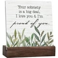 Ceramic Sign 4x4 Inch Best Sobriety Gifts Plaque Sign with Wood Stand ...