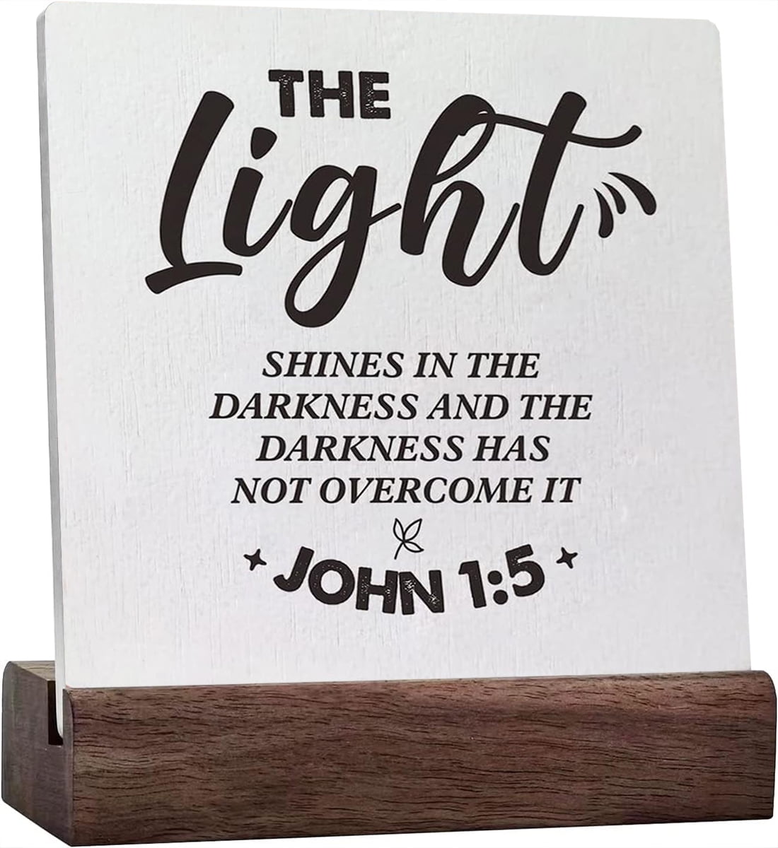 Ceramic Sign 4x4 Inch Bible Verse John The Light Shines In The Darkness ...