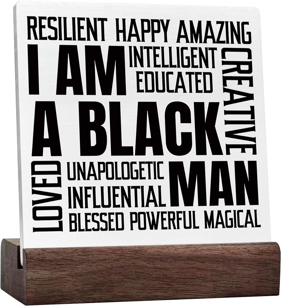 Ceramic Sign 4x4 Inch Black Men Art Desk Decor African American Decor ...
