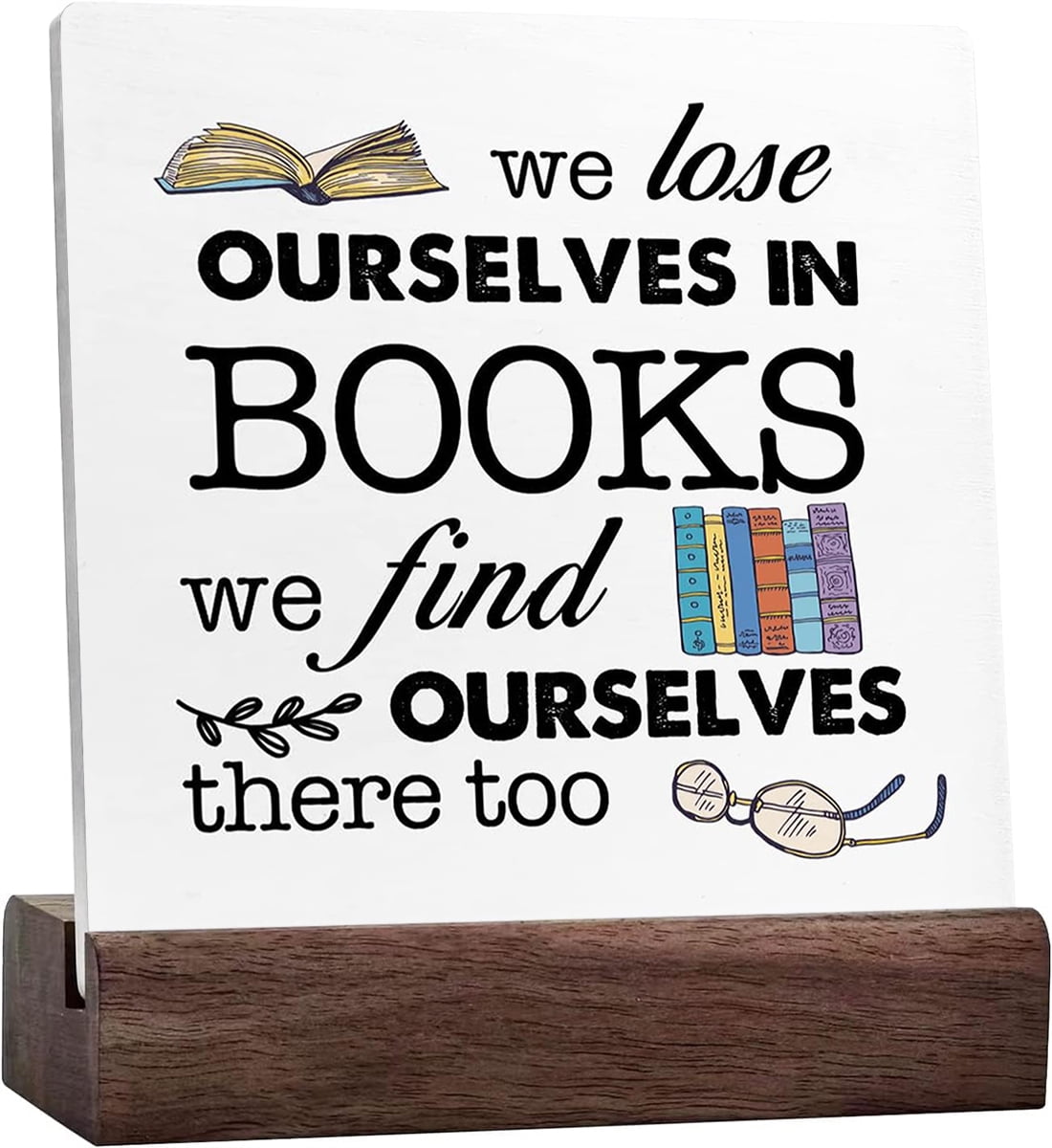 Ceramic Sign 4x4 Inch Book Quote Decor Book Lover Desk Decor Plaque ...