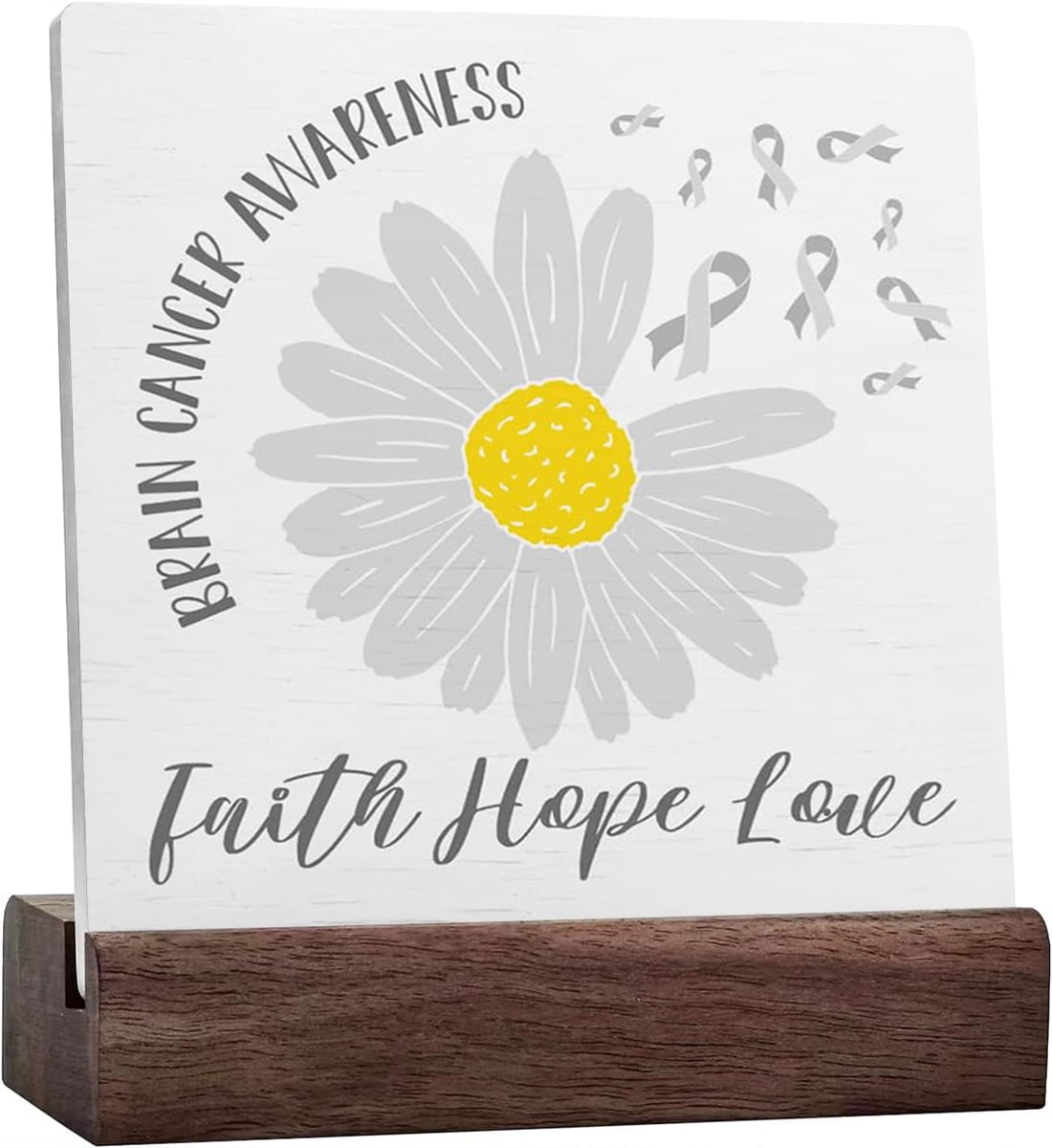 Ceramic Sign 4x4 Inch Brain Cancer Awareness Brain Tumor Awareness ...