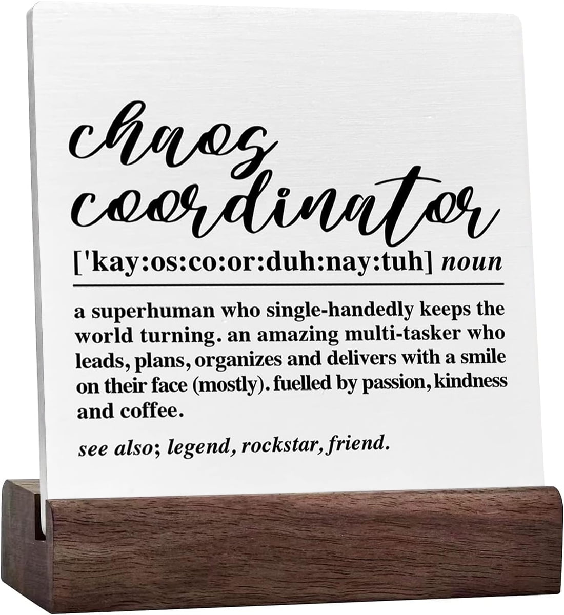 Ceramic Sign 4x4 Inch Chaos Coordinator Thank You Appreciation Gifts ...