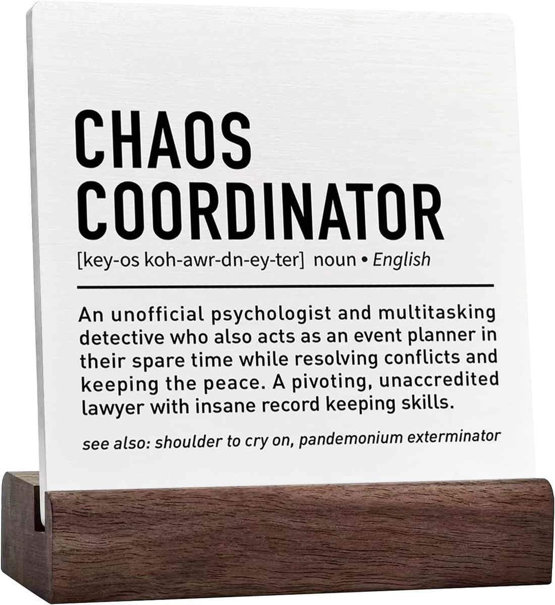 Ceramic Sign 4x4 Inch Chaos Coordinator Thank You Appreciation Gifts An ...