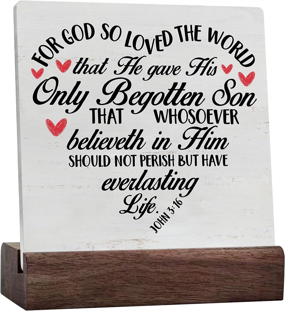 Ceramic Sign 4x4 Inch Christian Decor Bible Verse Wooden Sign Rustic ...