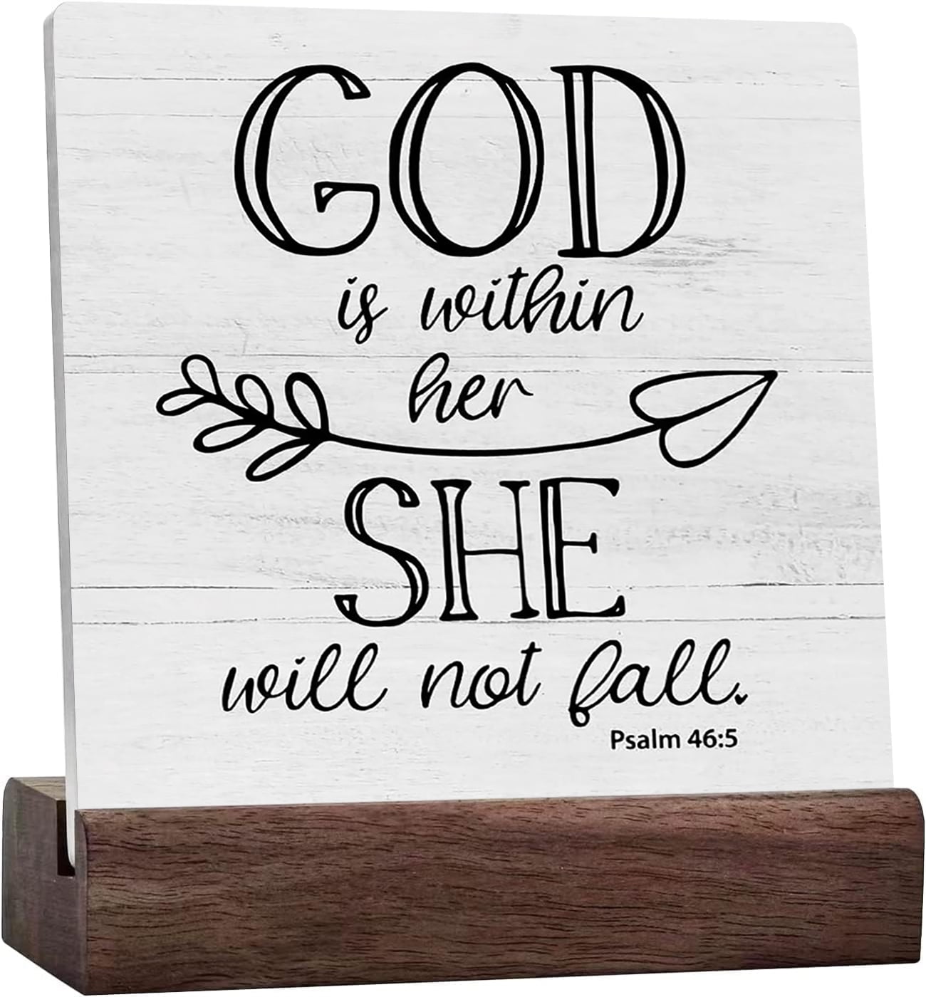 Ceramic Sign 4x4 Inch Christian Desk Sign Plaque with Wooden Stand ...