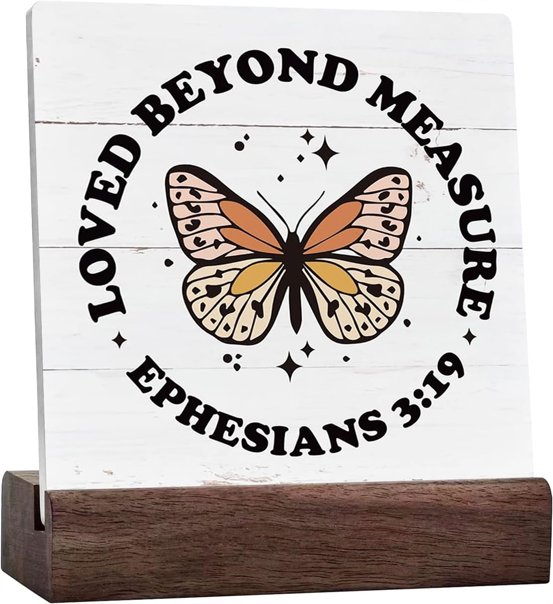 Ceramic Sign 4x4 Inch Christian Sign Plaque Sign with Wood Stand Desk ...