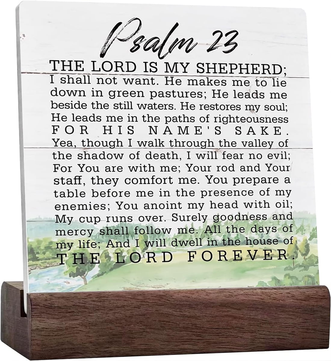 Ceramic Sign 4x4 Inch Christian Wood Signs Psalm The Lord Is My ...
