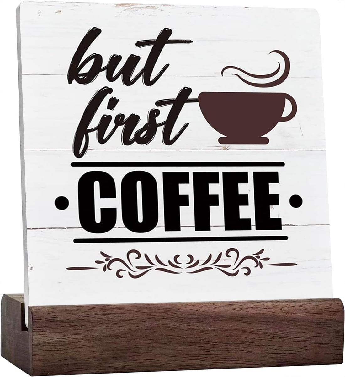 Ceramic Sign 4x4 Inch Coffee Wood Signs But First Coffee Plaque Sign ...