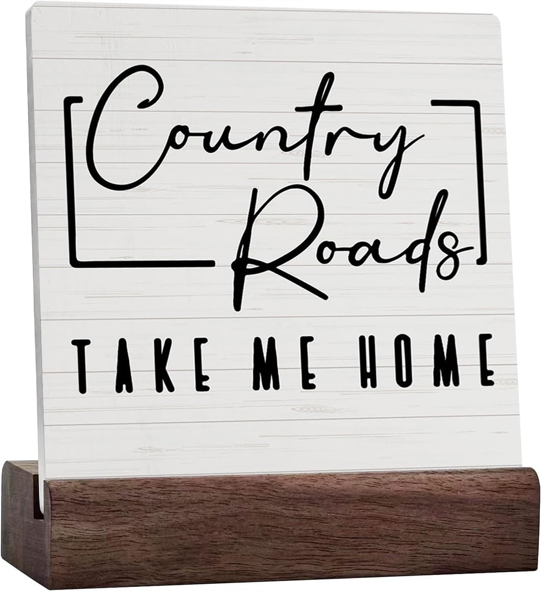 Ceramic Sign 4x4 Inch Country Decor Road Plaque Sign with Wooden Stand ...