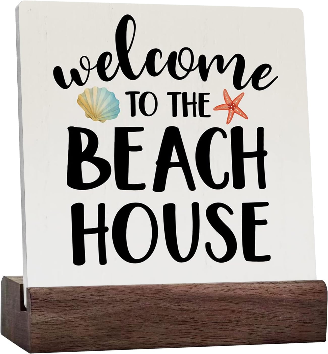 Ceramic Sign 4x4 Inch Country Welcome Beach Ceramic Plaque Table Rustic ...