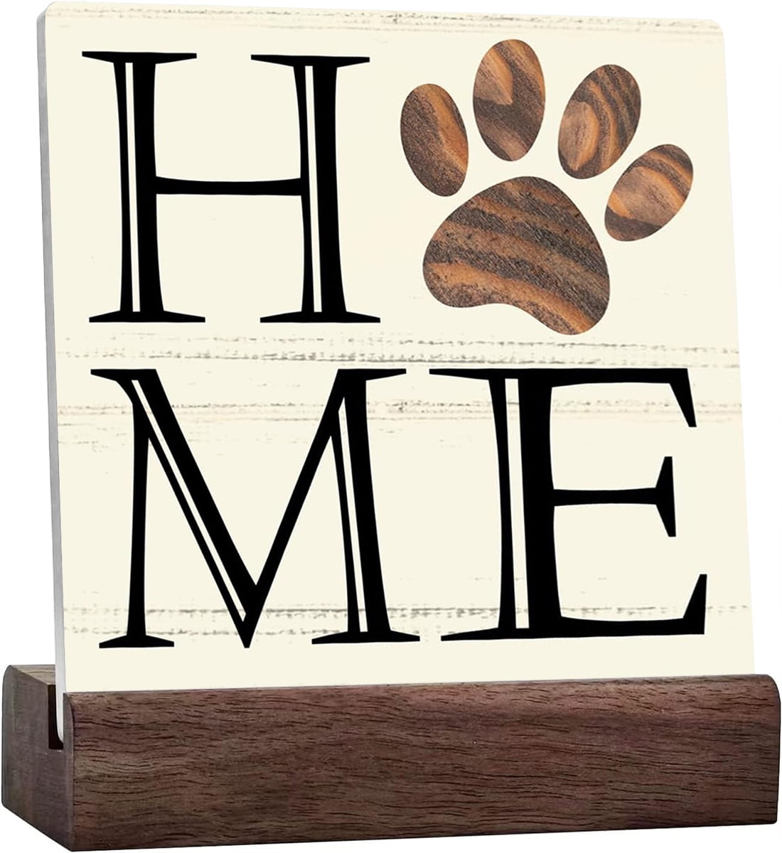 Ceramic Sign 4x4 Inch Dog Decor Dog Decorations For The Home Paw Print ...