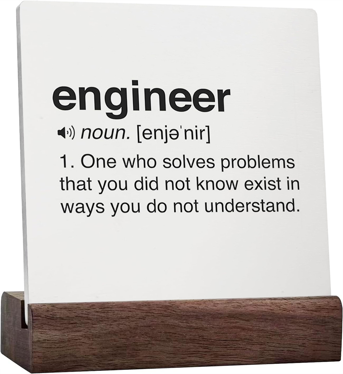 Ceramic Sign 4x4 Inch Engineer Definition Wooden Sign Engineer Gifts ...