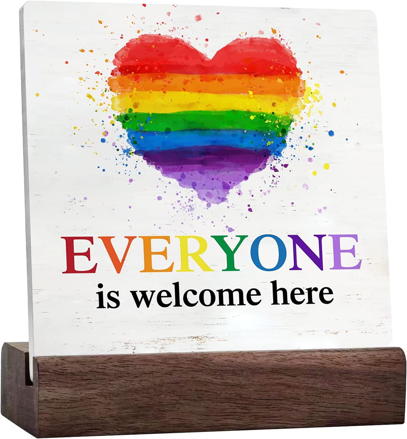 Ceramic Sign 4x4 Inch Everyone Is Welcome Here Equality Ceramic Plaque ...