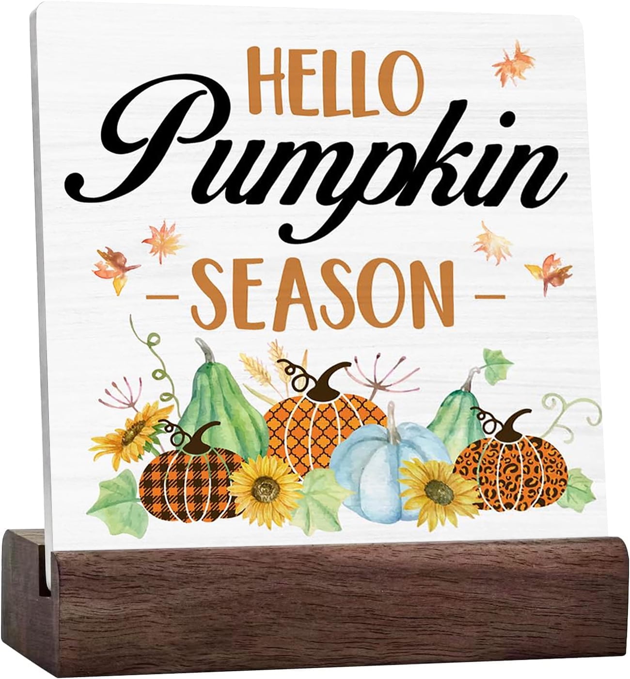 Ceramic Sign 4x4 Inch Fall Decor Sign Fall Pumpkin Ceramic Plaque Table ...