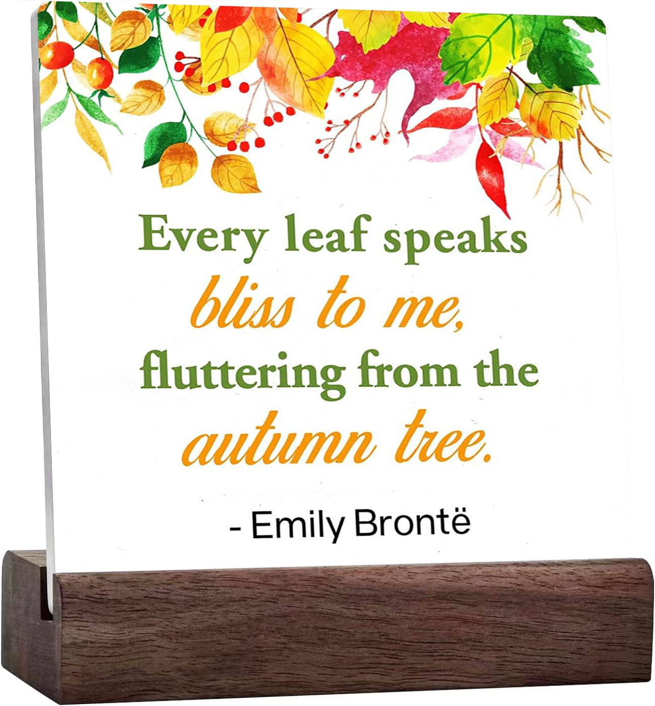Ceramic Sign 4x4 Inch Fall Table Decor Every Leaf Speaks Bliss To Me ...