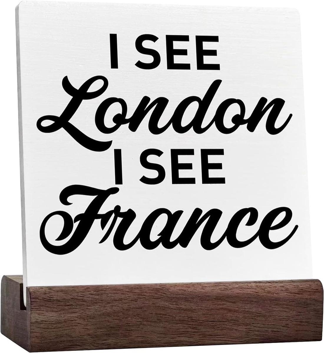 Ceramic Sign 4x4 Inch Farmhouse Bathroom Plaque Sign with Wood Stand I ...