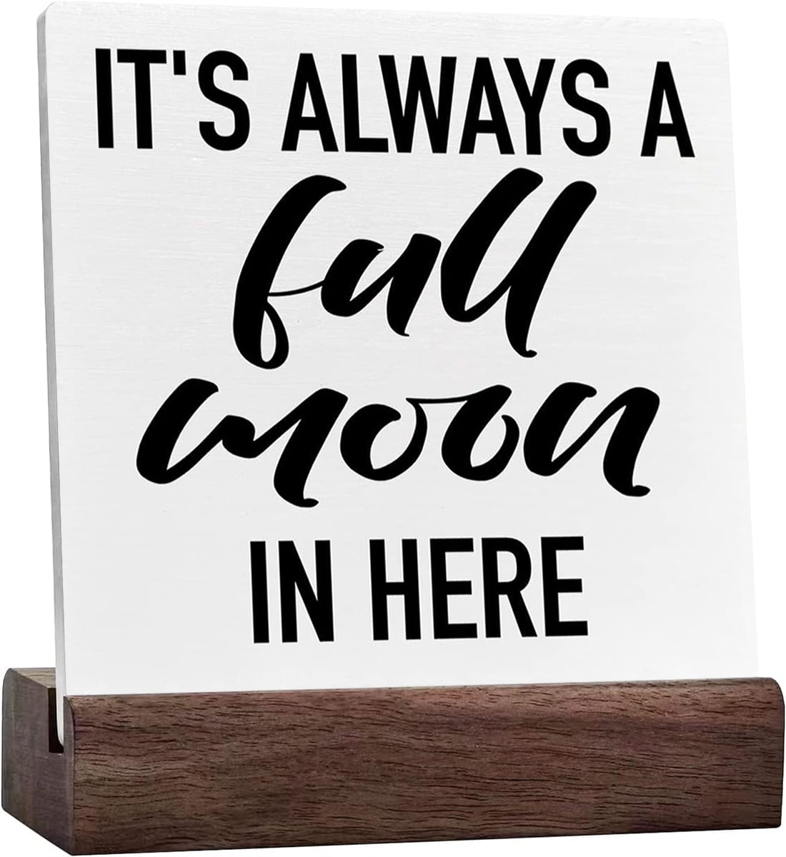 Ceramic Sign 4x4 Inch Farmhouse Bathroom Plaque Sign with Wood Stand It ...