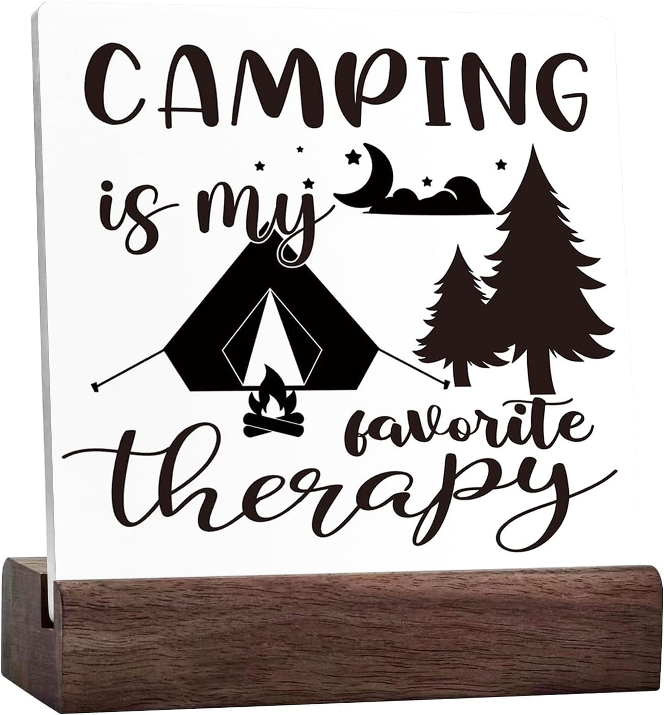 Ceramic Sign 4x4 Inch Farmhouse Camping Is My Favorite Therapy Camping ...