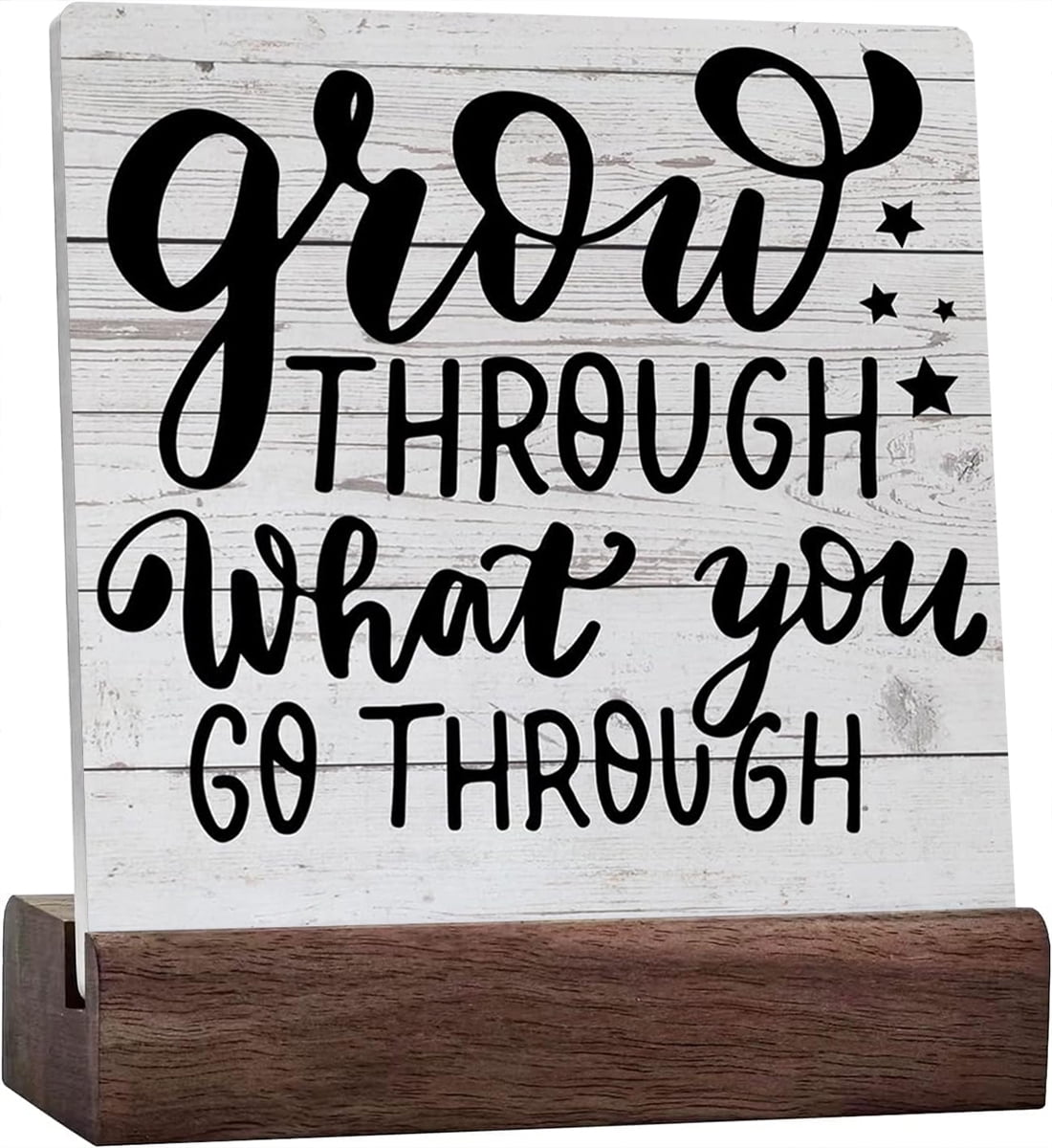 Ceramic Sign 4x4 Inch Farmhouse Encouraging Grow Quotes Plaque Sign ...