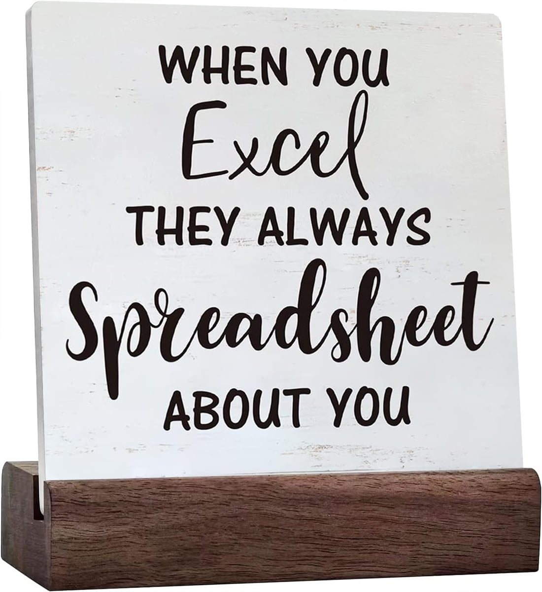 Ceramic Sign 4x4 Inch Farmhouse Humor Office Plaque Sign with Wood ...