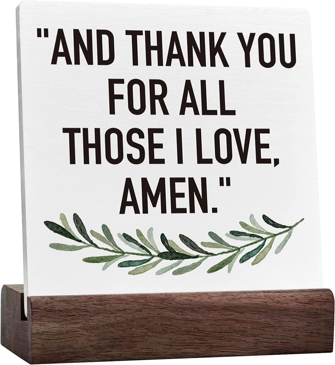 Ceramic Sign 4x4 Inch Farmhouse Kitchen Plaque Sign with Wood Stand ...