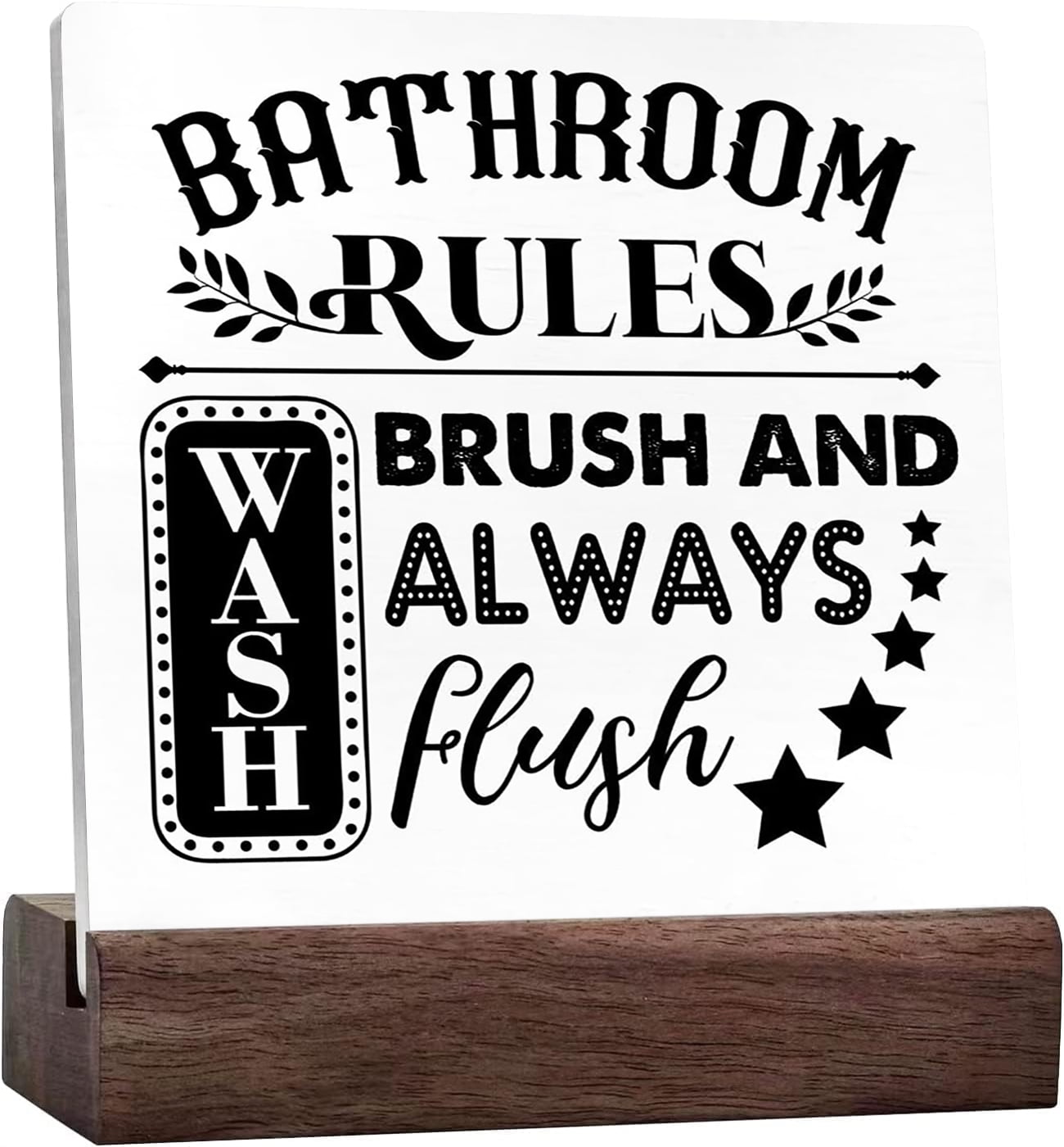 Ceramic Sign 4x4 Inch Funny Bathroom Counter Decor Bathroom Rules ...