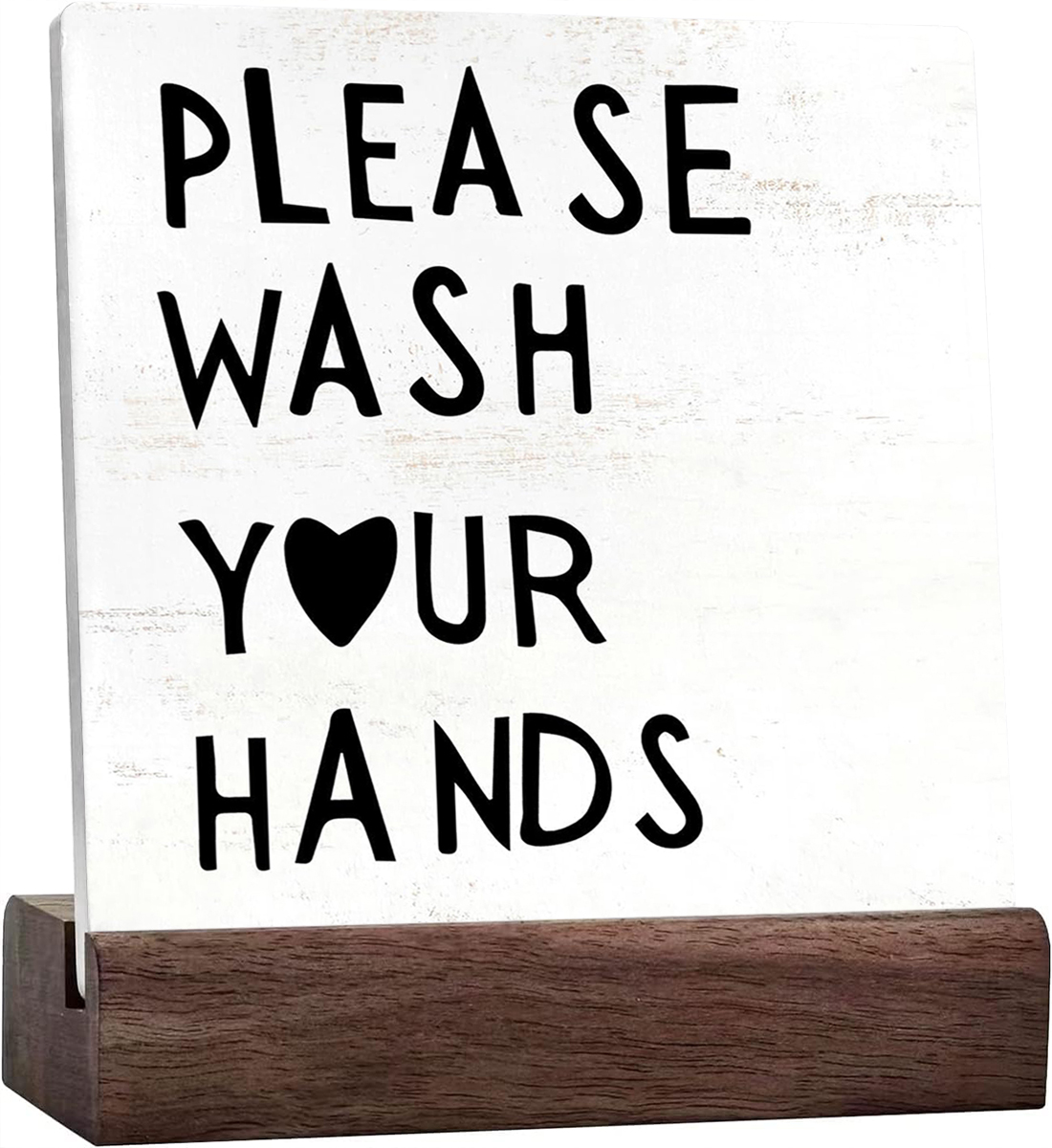 Ceramic Sign 4x4 Inch Funny Bathroom Wash Sign Desk Decor Please Wash ...