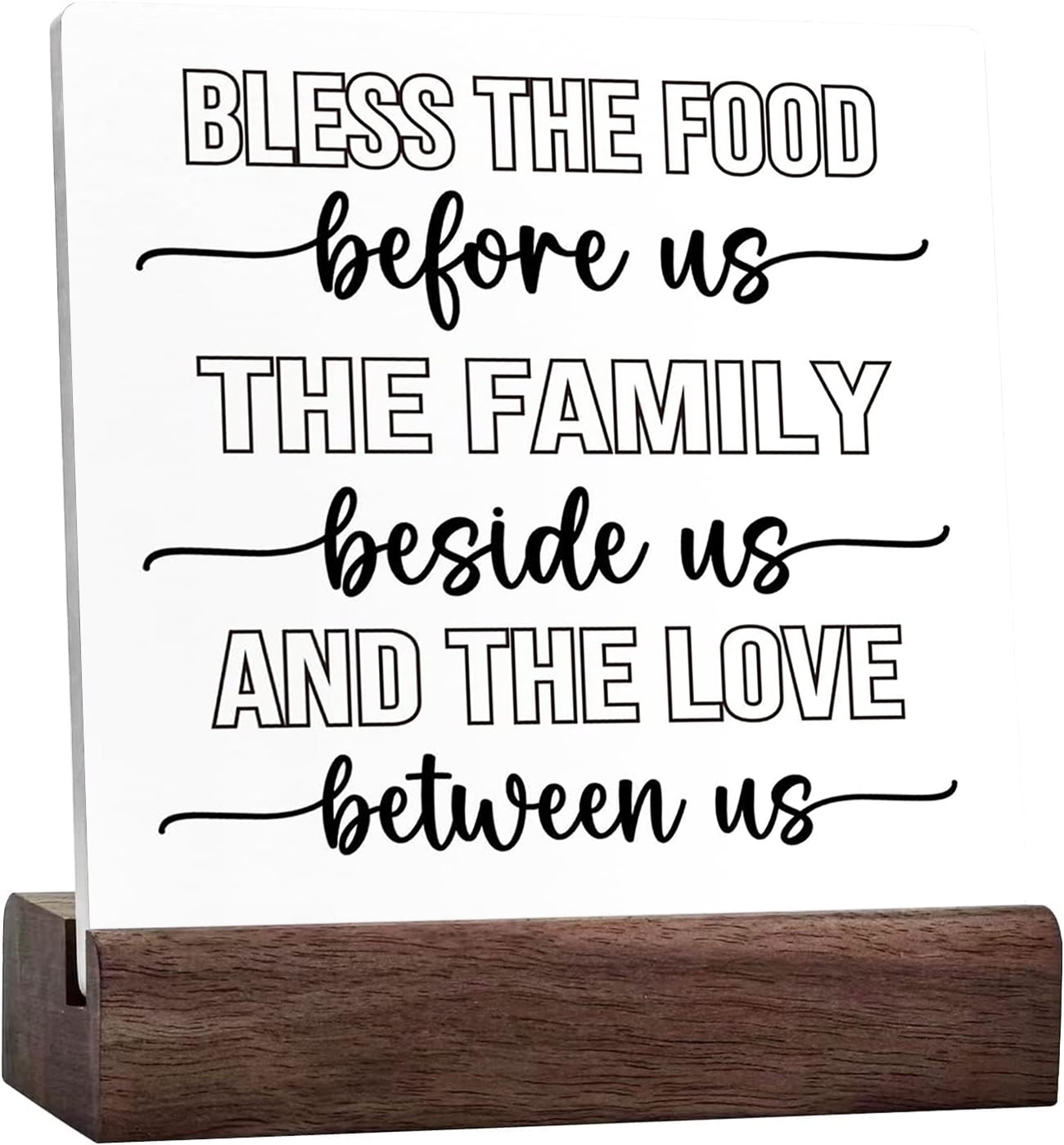 Ceramic Sign 4x4 Inch Funny Kitchen Plaque Sign with Wood Stand Bless ...