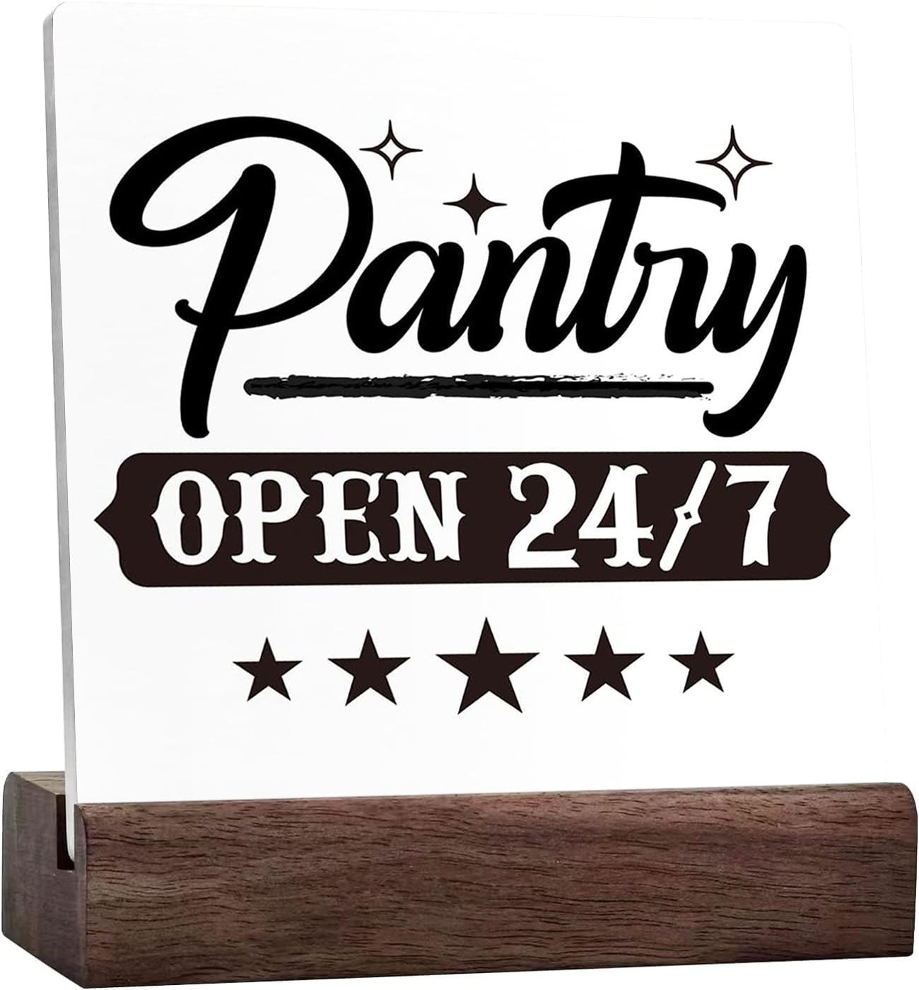 Ceramic Sign 4x4 Inch Funny Kitchen Plaque Sign with Wood Stand Pantry ...