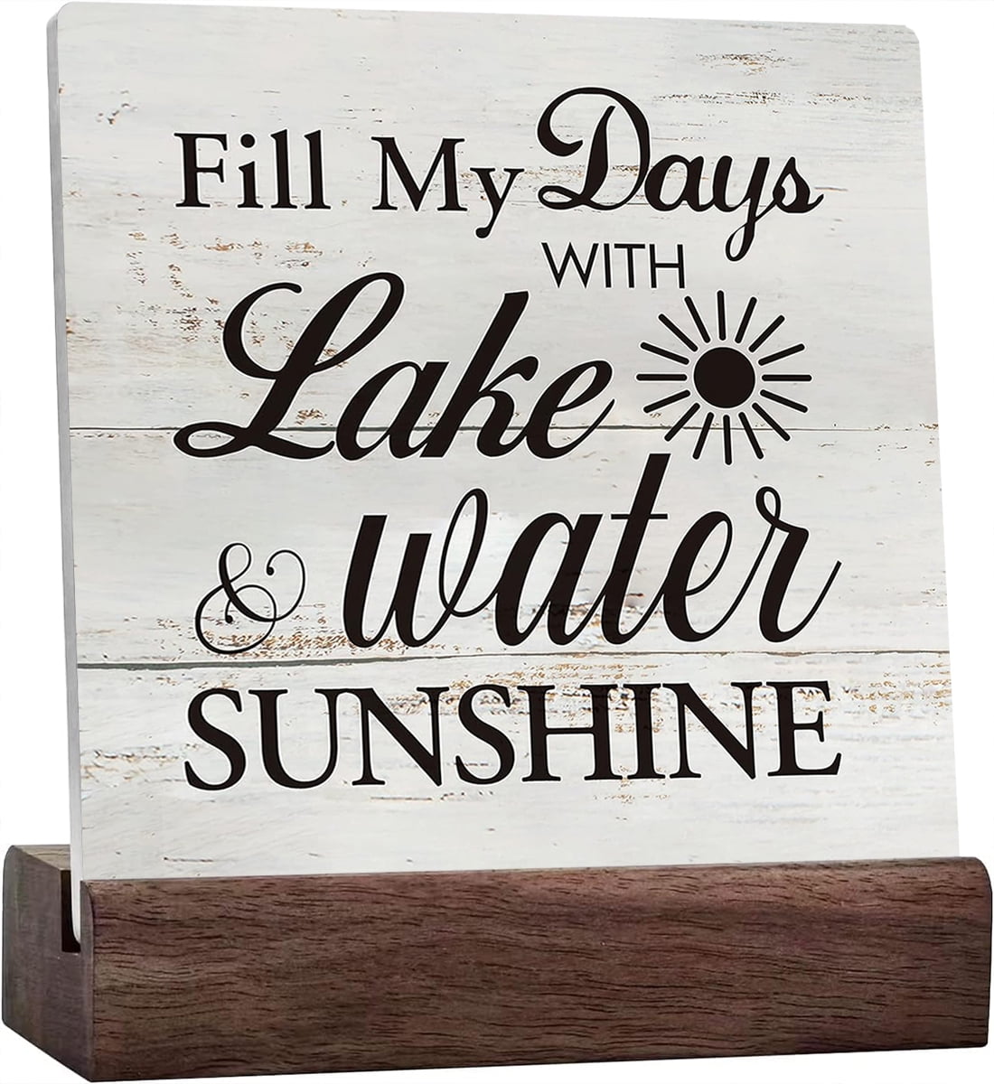 Ceramic Sign 4x4 Inch Funny Lake House Fill My Days With Lake Water ...