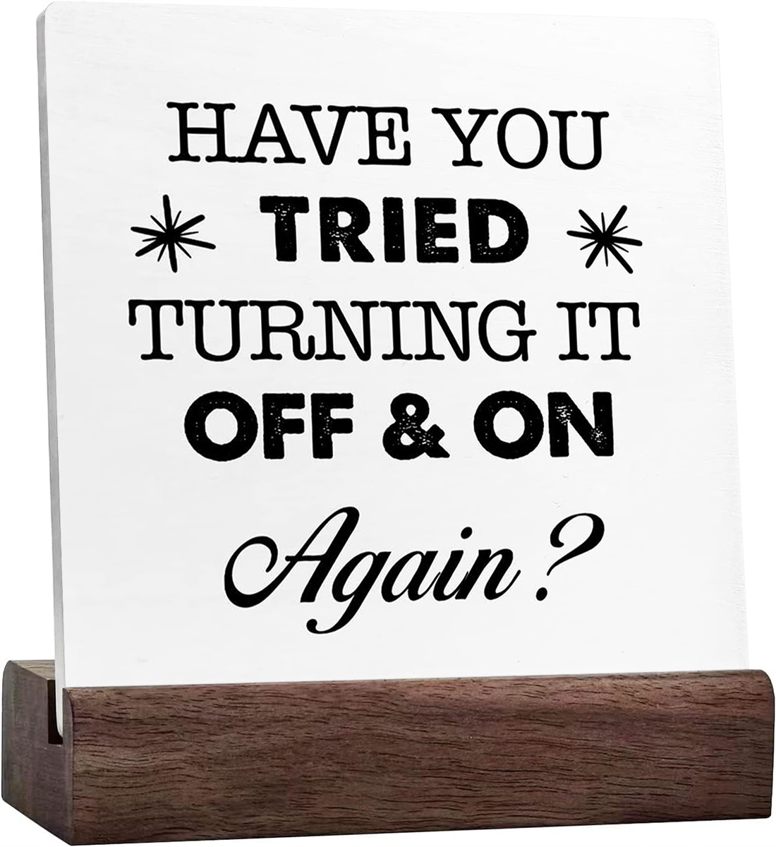 Ceramic Sign 4x4 Inch Funny Office Plaque Sign with Wood Stand ...