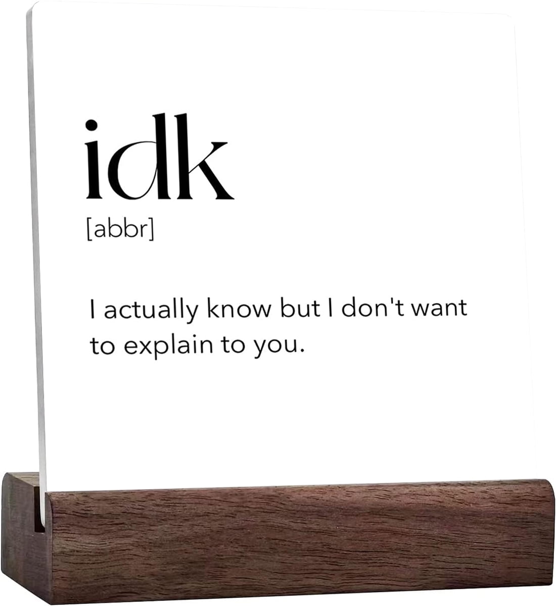 Ceramic Sign 4x4 Inch Funny Office Plaque Sign with Wood Stand ...