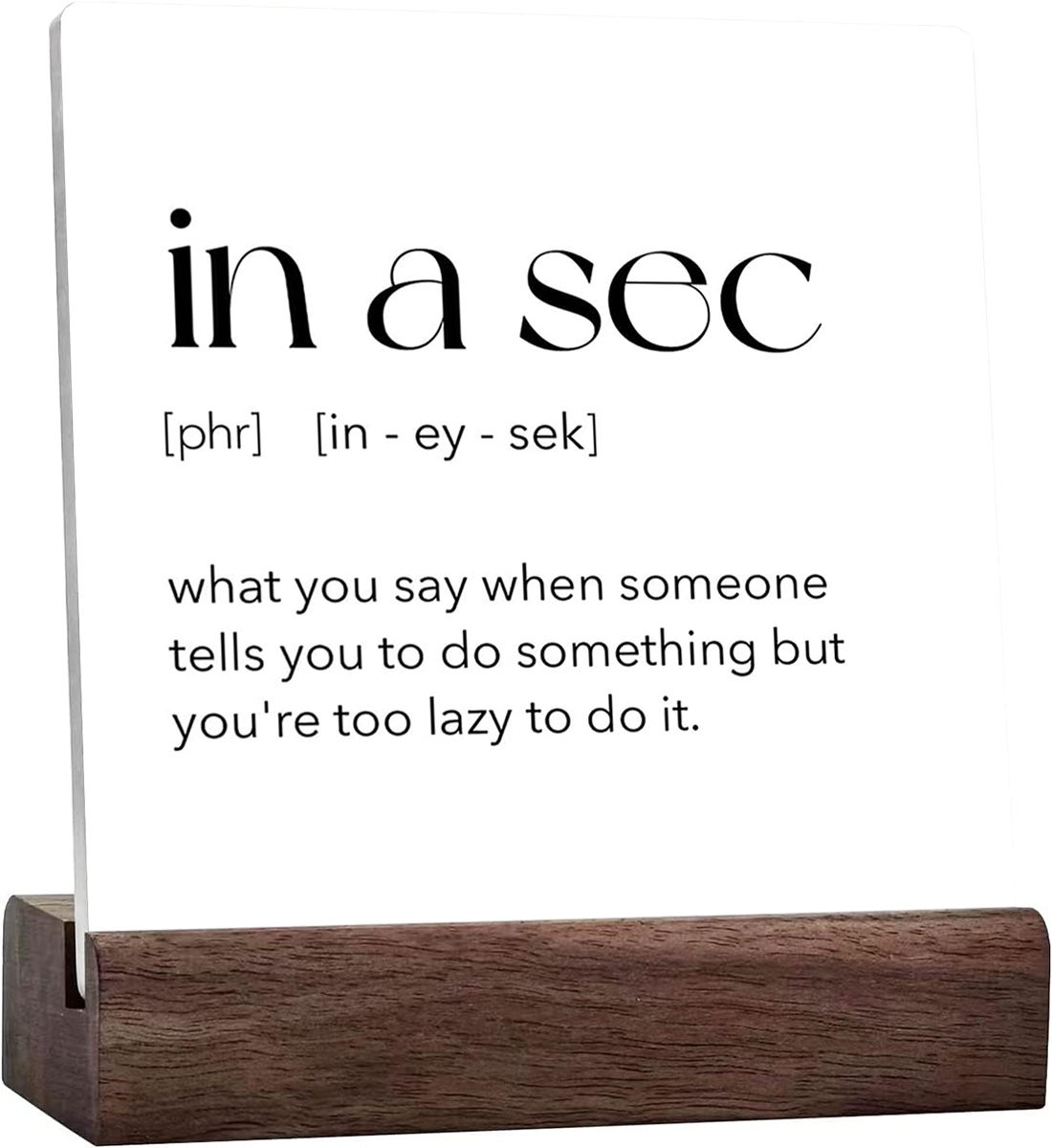 Ceramic Sign 4x4 Inch Funny Office Plaque Sign with Wood Stand ...