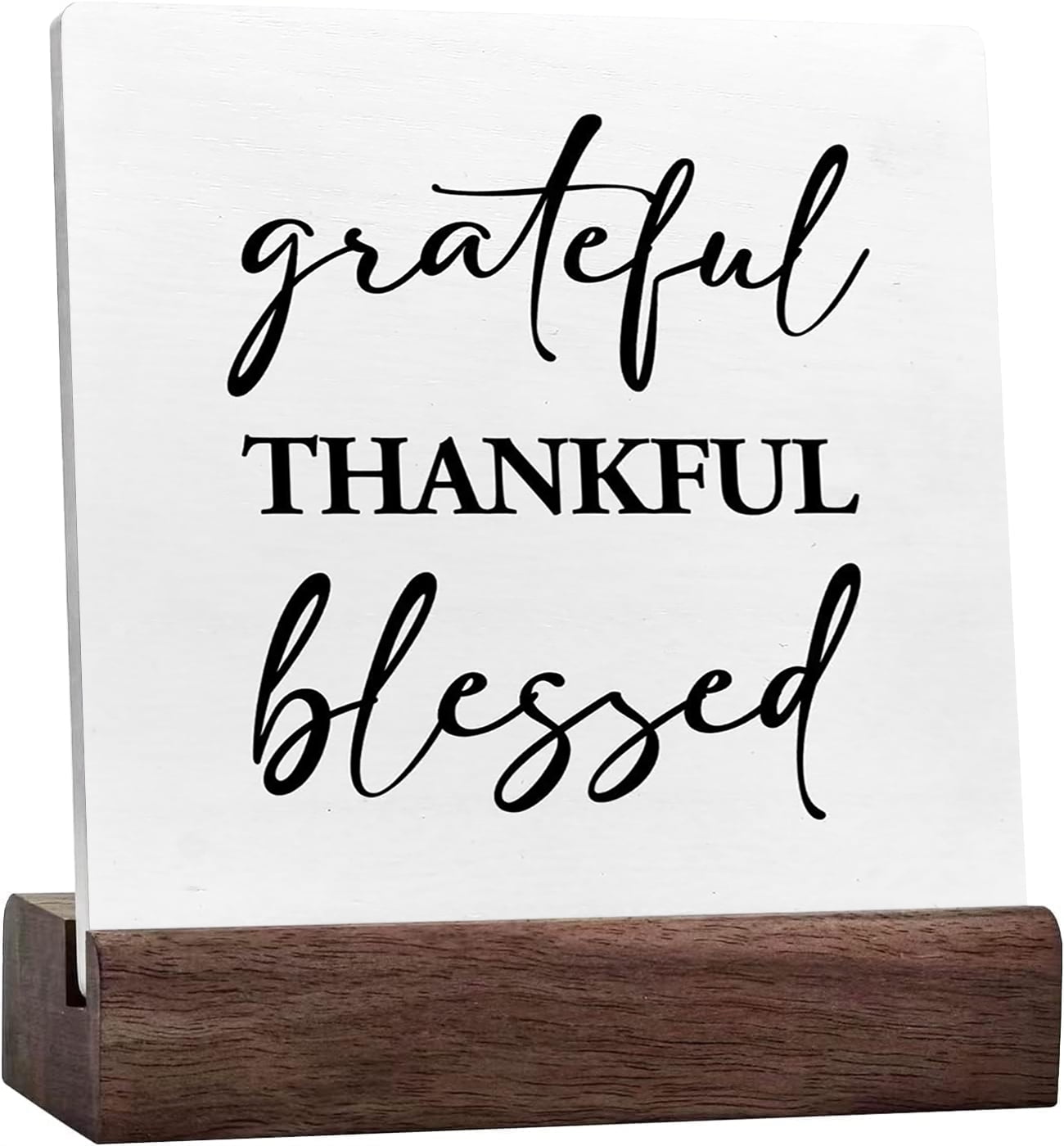 Ceramic Sign 4x4 Inch Grateful Thankful Blessed Ceramic Plaque Table ...