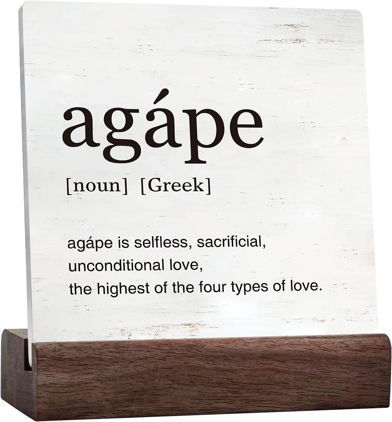 Ceramic Sign 4x4 Inch Greek Art Agape Definition Home Office Decor ...