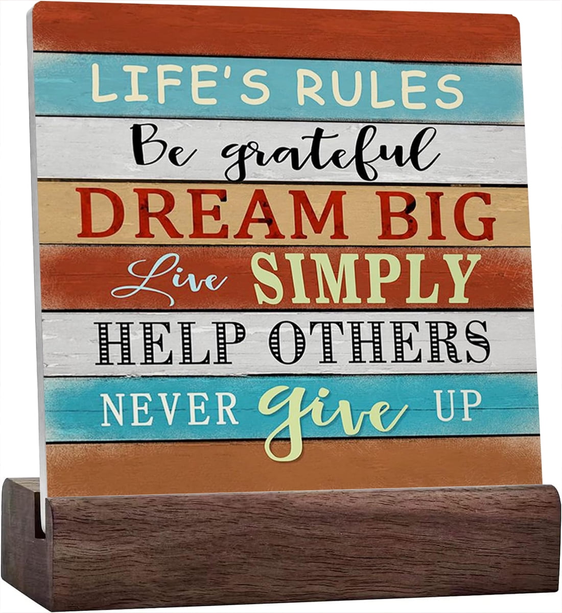 Ceramic Sign 4x4 Inch Home Decor Plaque Sign with Wood Stand ...