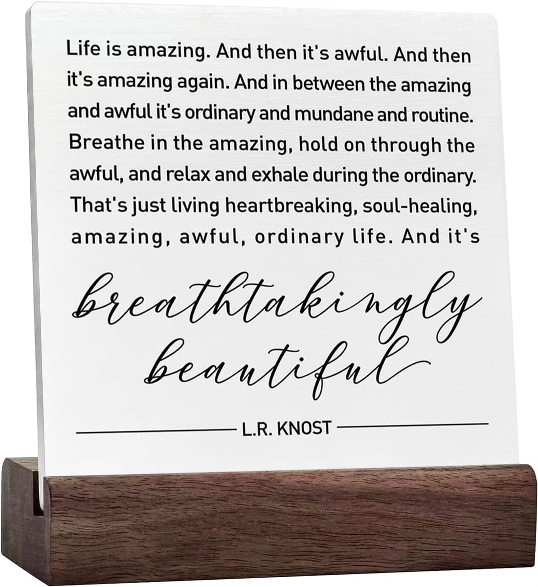 Ceramic Sign 4x4 Inch Home Office Desk Plaque Sign with Wood Stand ...