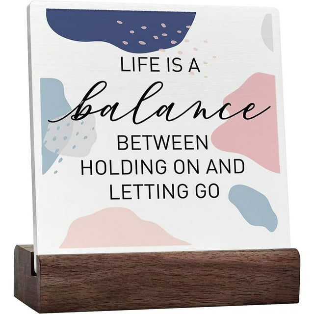 Ceramic Sign 4x4 Inch Home Office Desk Plaque Sign with Wood Stand ...