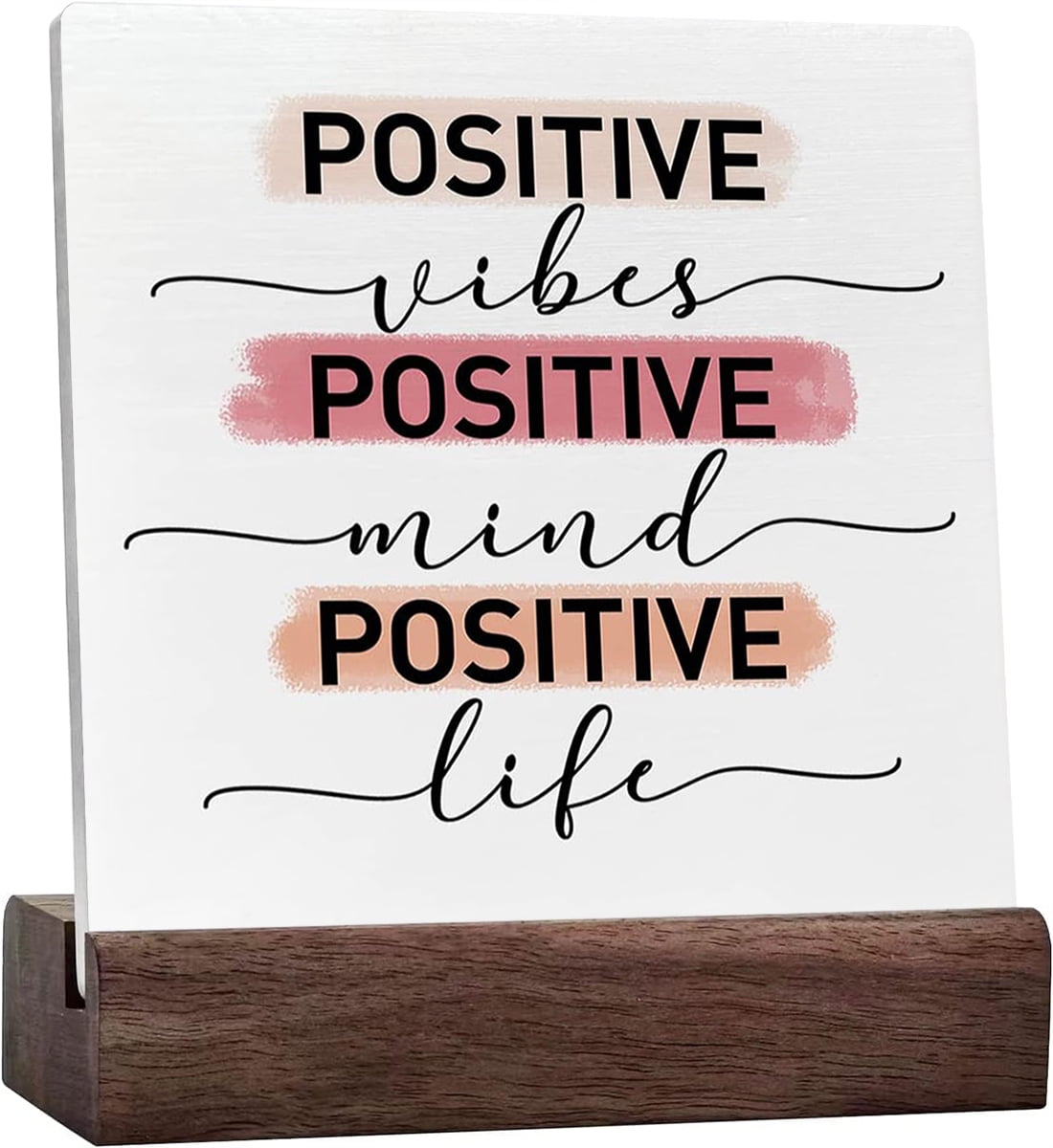 Ceramic Sign 4x4 Inch Home Office Desk Plaque Sign with Wood Stand ...