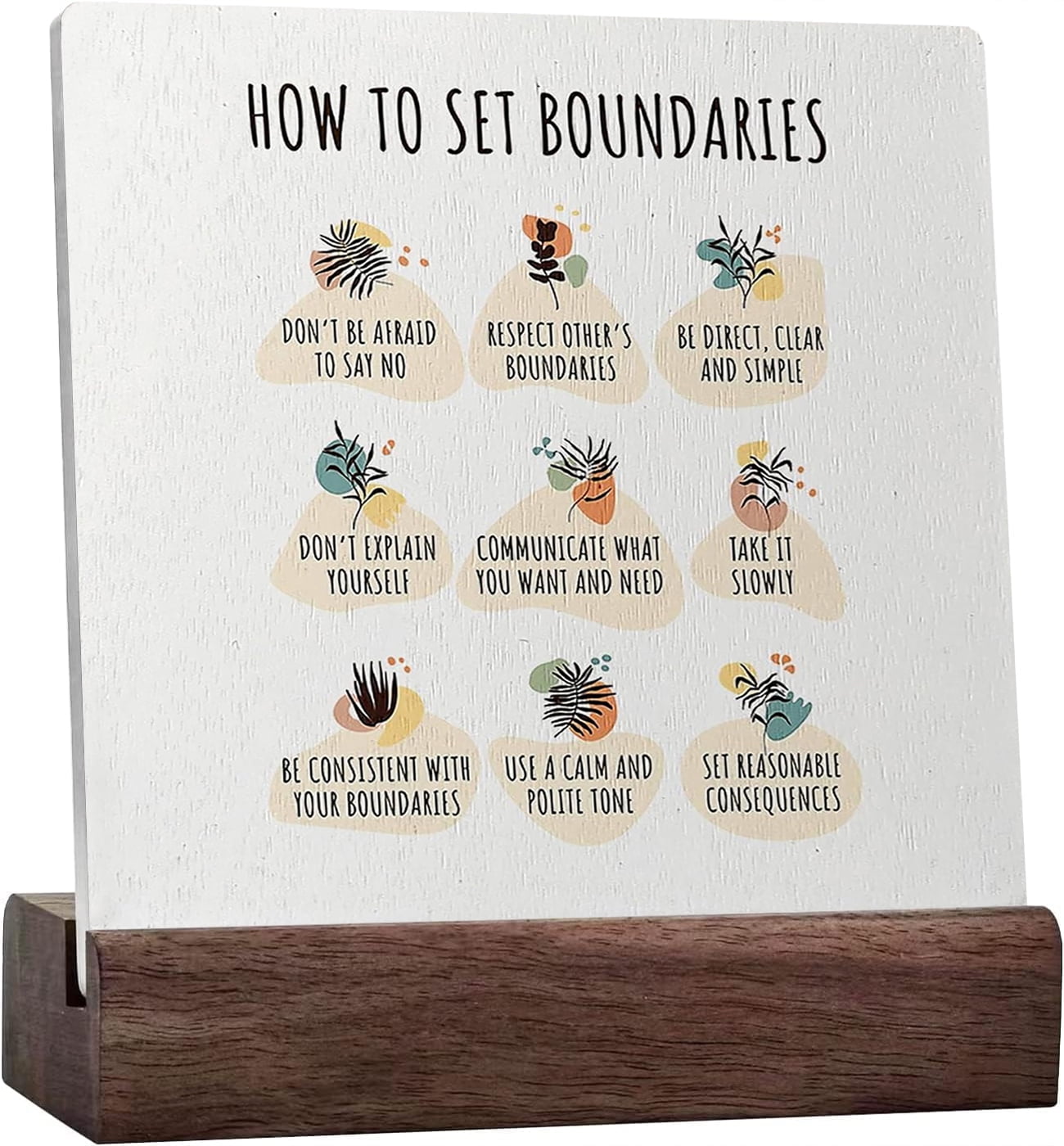 Ceramic Sign 4x4 Inch How To Set Boundaries Mental Health Boho ...