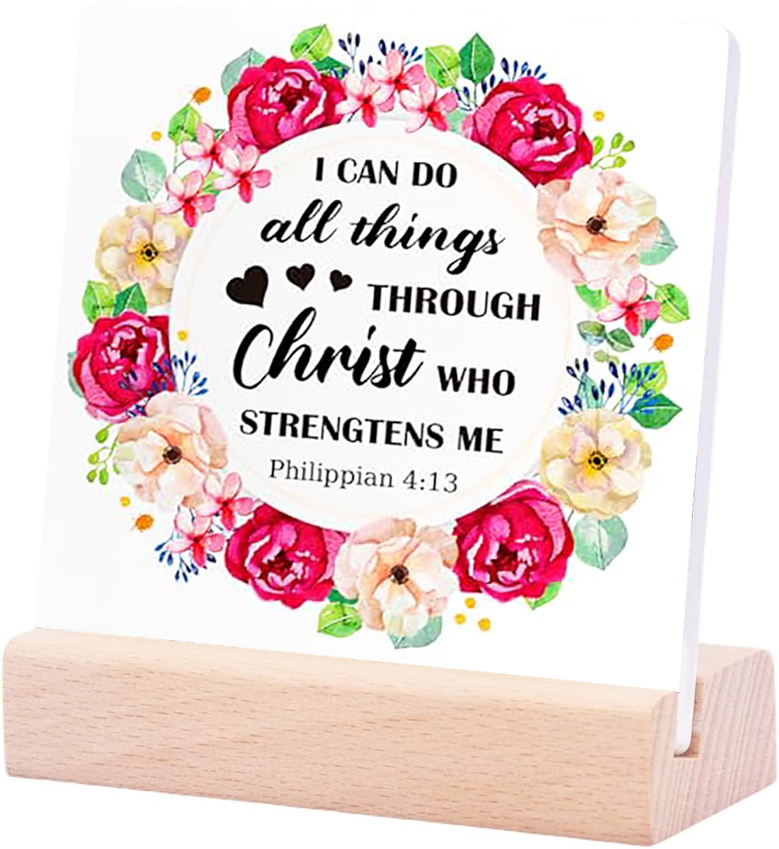 Ceramic Sign 4x4 Inch I Can Do All Things Through Christ Ceramic Desk ...