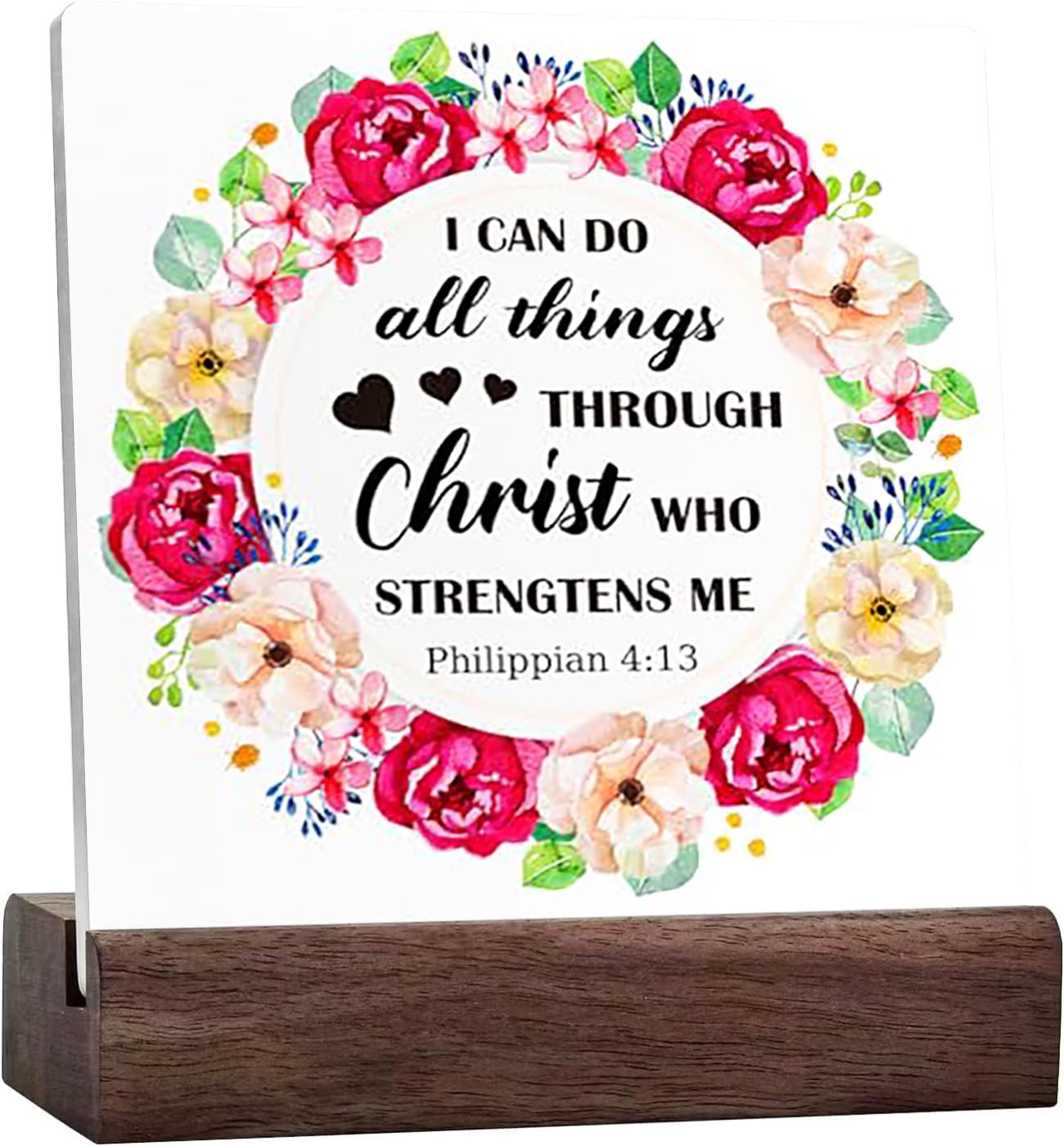 Ceramic Sign 4x4 Inch I Can Do All Things Through Christ Ceramic Table ...