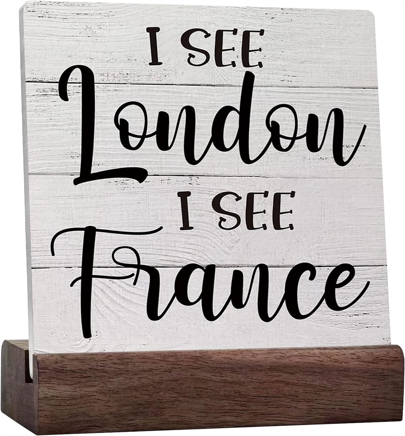 Ceramic Sign 4x4 Inch I See London I See France Wooden Stand Desk Decor ...