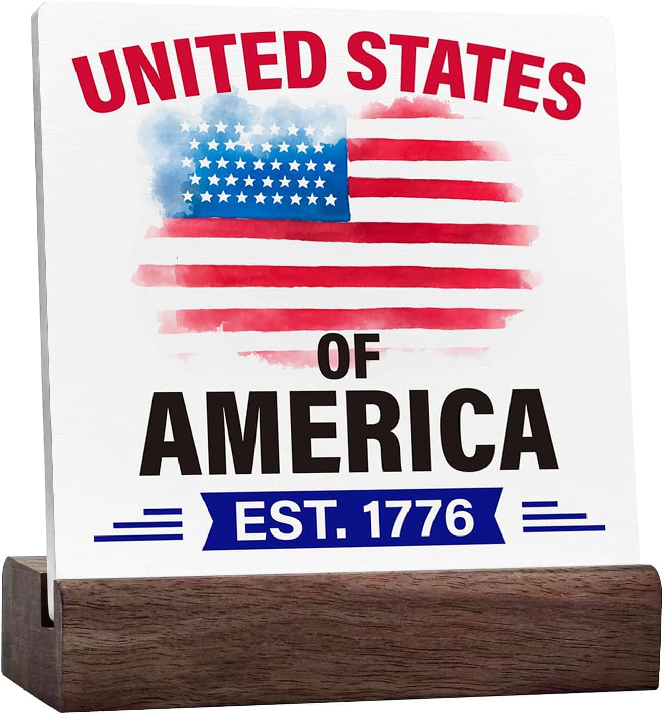 Ceramic Sign 4x4 Inch Independence Day Decor Patriotic Ceramic Plaque ...