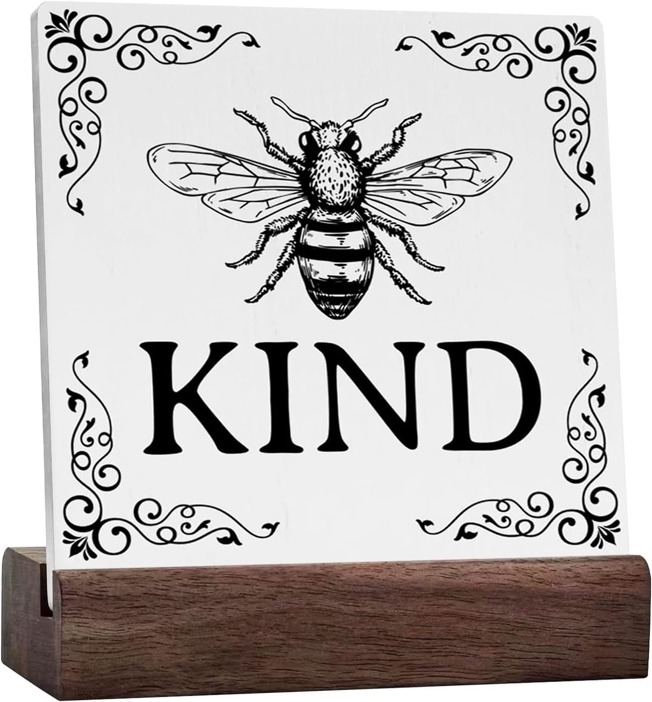 Ceramic Sign 4x4 Inch Inspirational Bee Decor Bee Desk Decor For Tiered ...