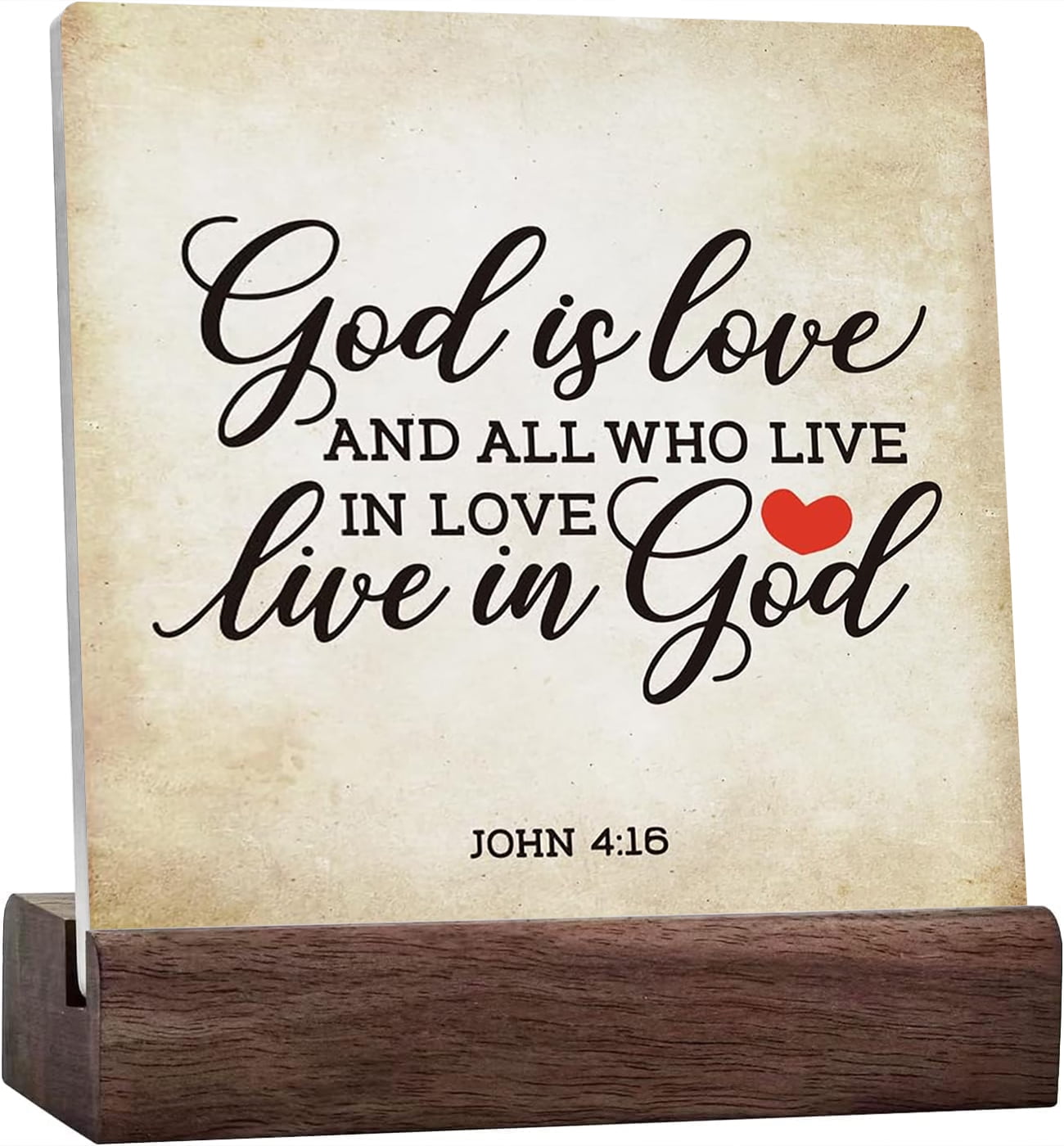 Ceramic Sign 4x4 Inch Inspirational Bible Verse John God Is Love ...