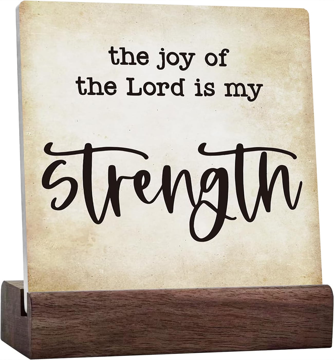 Ceramic Sign 4x4 Inch Inspirational Bible Verse Joy Of Lord Strength ...